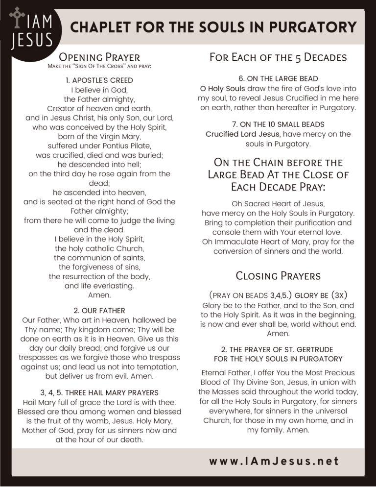 Chaplet for the Souls in Purgatory: All Souls Day Prayers